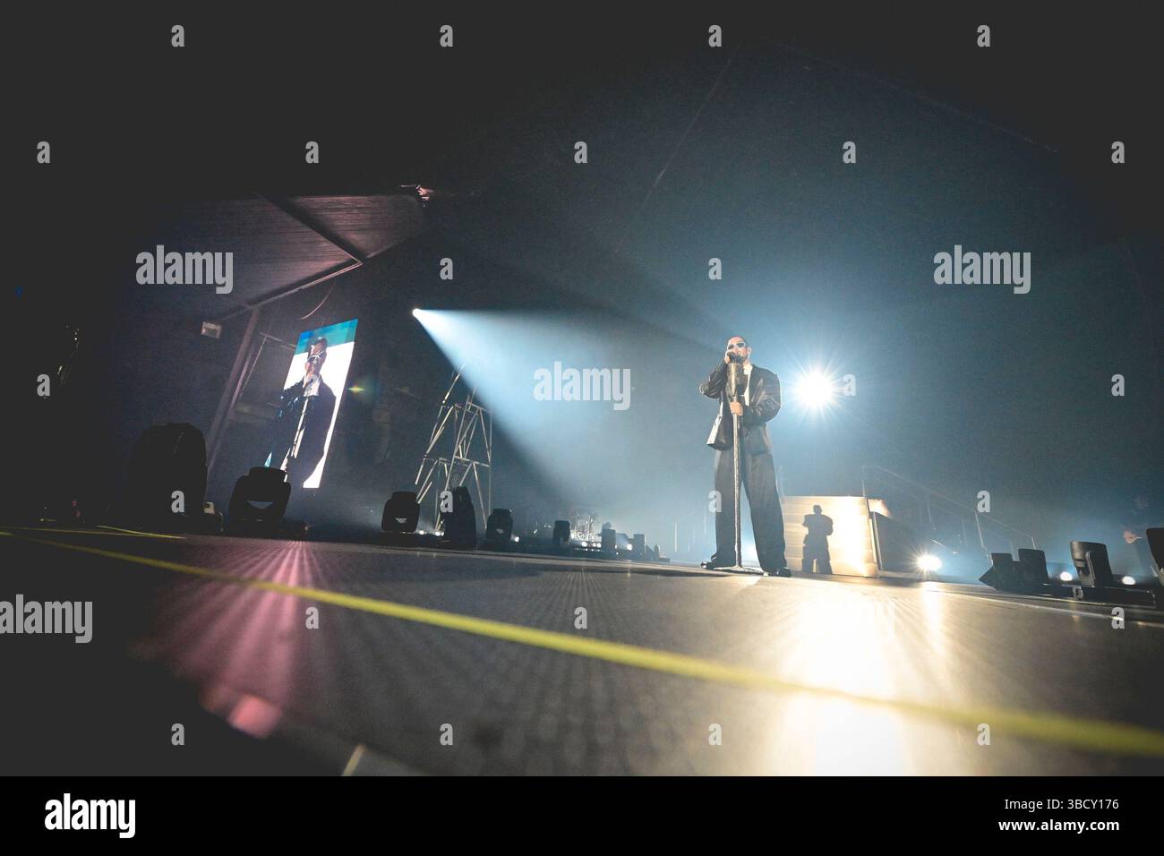 May 21, 2025, Napoli, Italy: Italian singer Mahmood performs live on ...