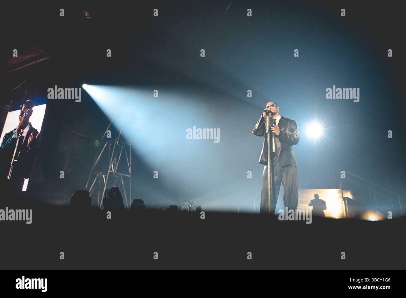 May 21, 2025, Napoli, Italy: Italian singer Mahmood performs live on ...