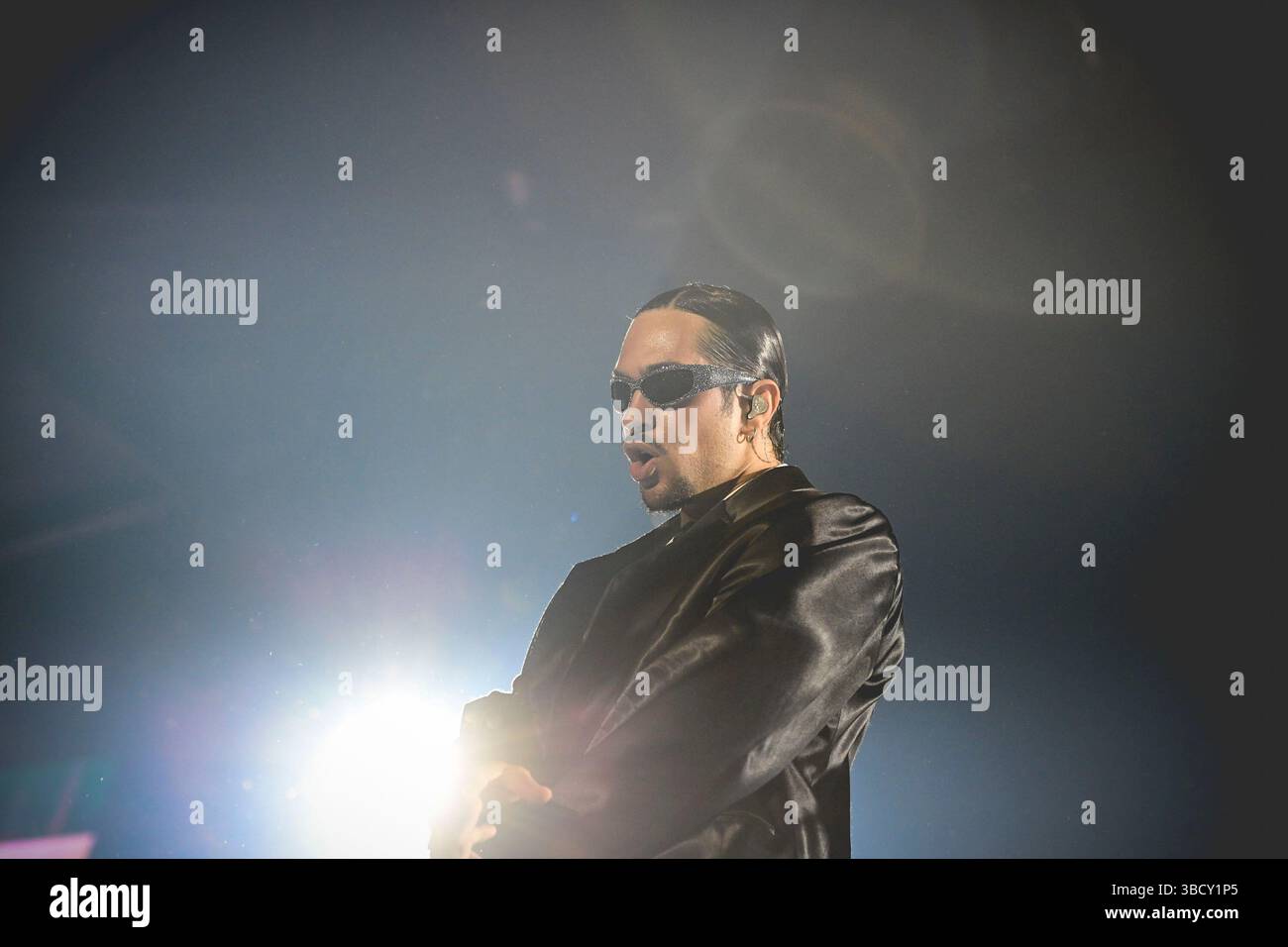 May 21, 2025, Napoli, Italy: Italian singer Mahmood performs live on ...