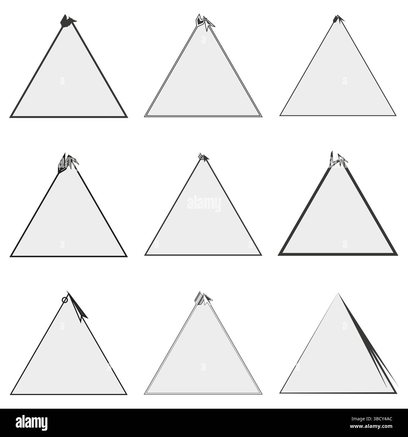 Simple triangle icon. Clean peak shape. Thin vector outline. Minimal ...