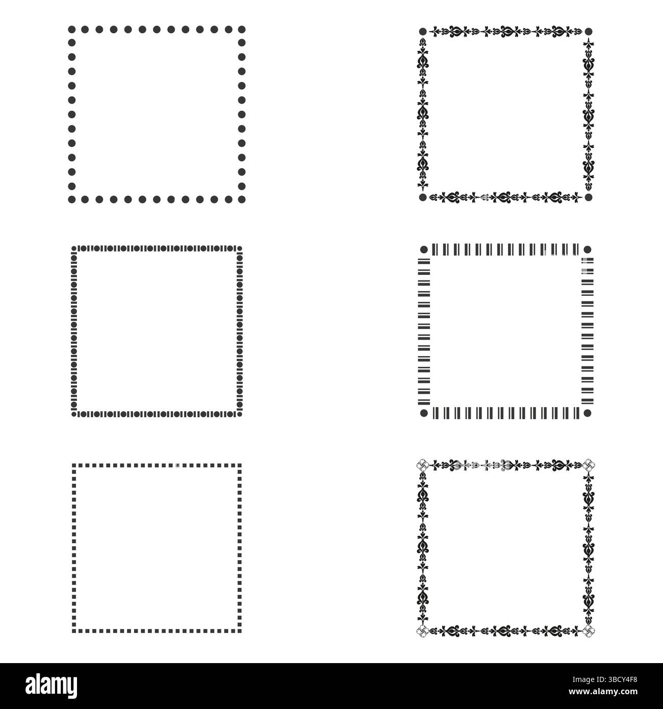 Dotted square frame. Circular dot shape. Geometric vector border ...