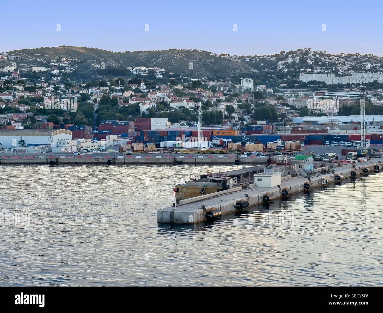 Marseille, France - July 10, 2024: Container Terminal with quay and ...