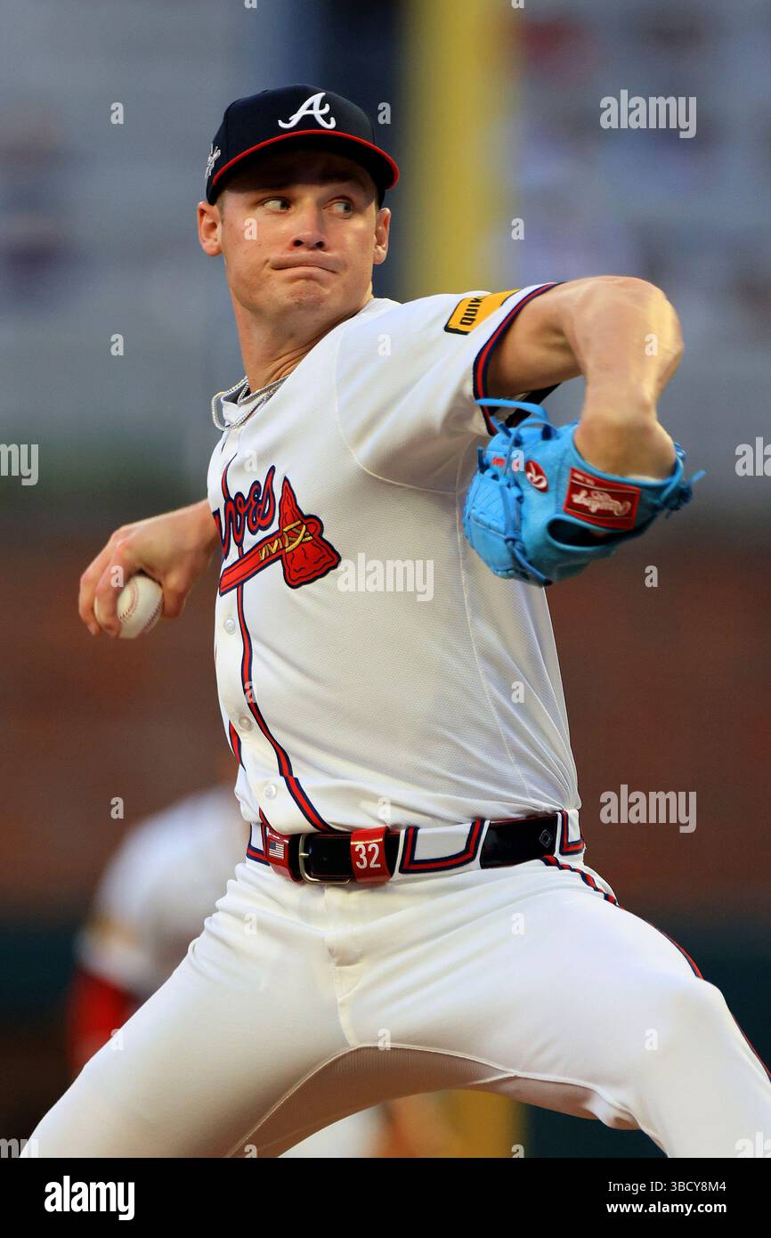 ATLANTA, GA - MAY 05: AJ Smith-Shawver of the Braves delivers a pitch ...