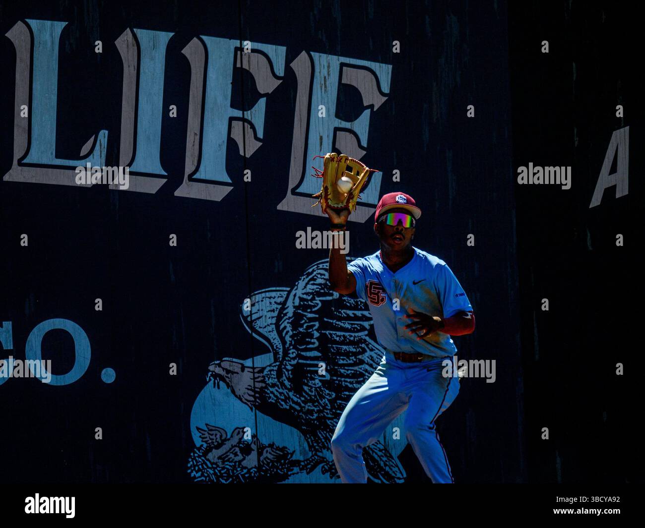 May 21, 2025: BCU outfielder Darryl Lee (1) catches a fly ball during ...