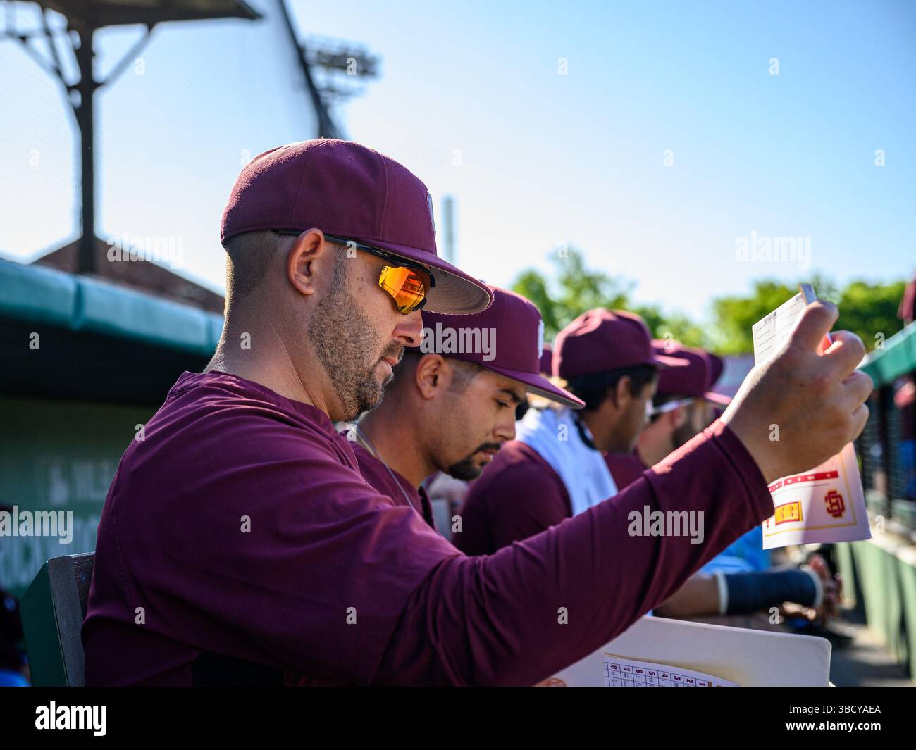 May 21, 2025: BCU head coach Jonathan Hernandez looks over the roster ...