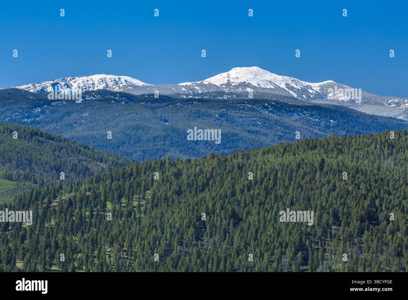 crow peak (left) and elkhorn peak (right) in the elkhorn mountains near ...