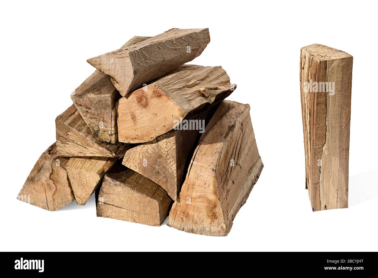 Wood logs oven stove log heap cut out on white background Stock Photo ...