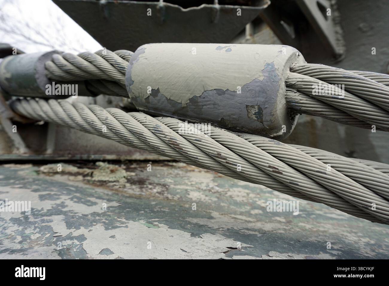 Detail of steel ropes on a Centurion tank, Canada Stock Photo - Alamy