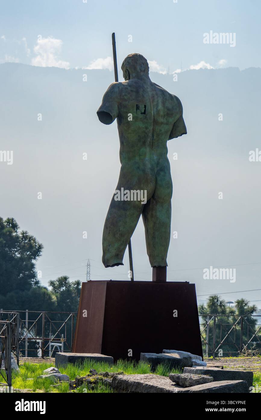 Modern sculpture of Daedalus by Igor Mitoraj in Pompeii, Italy. This ...