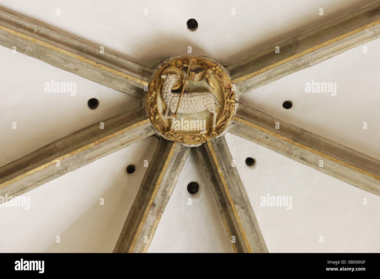 Keystone in the southern side choir (apse), Lamb of God, around 1300 ...