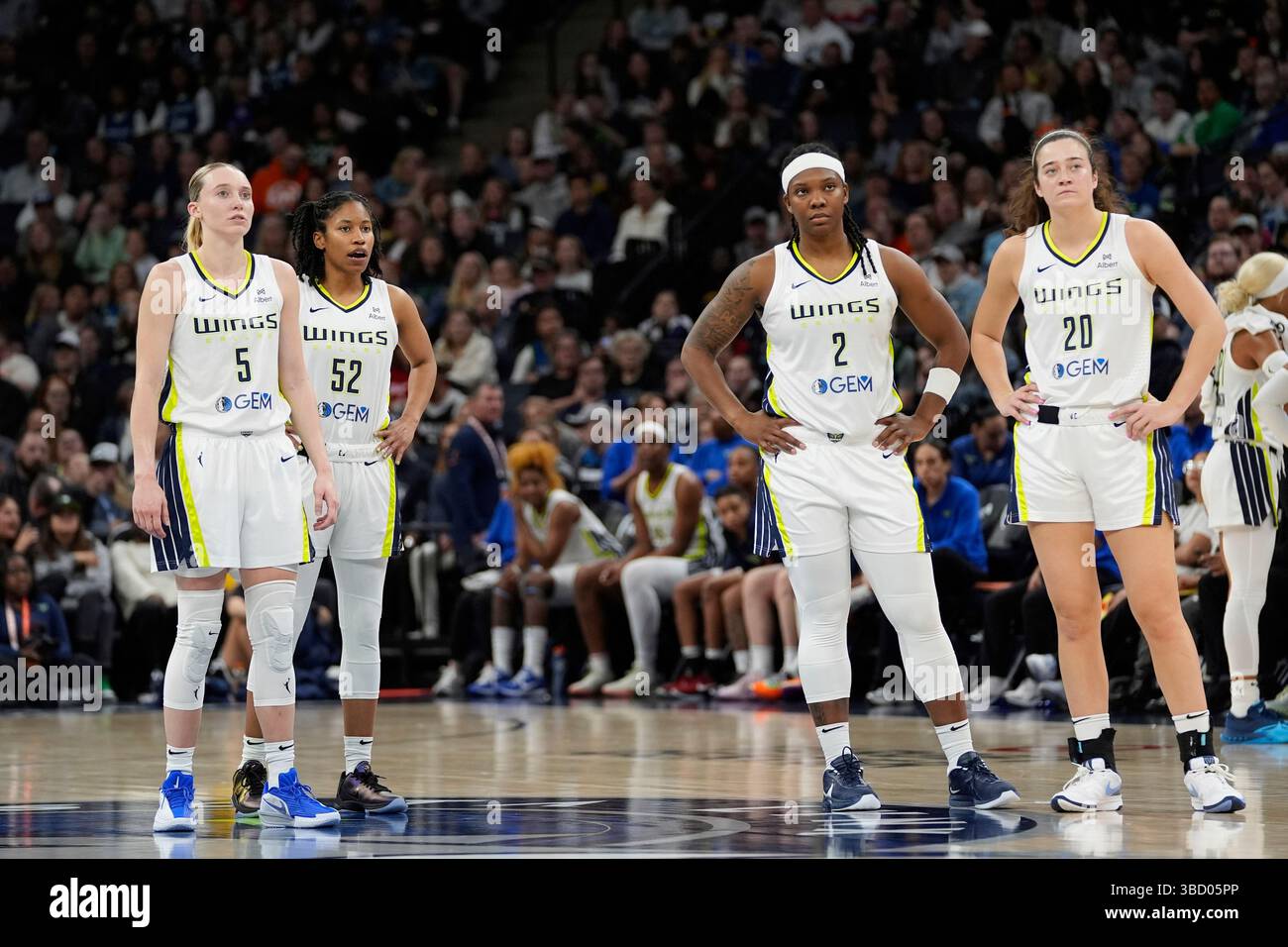 Dallas Wings guard Paige Bueckers (5), guard Tyasha Harris (52 ...