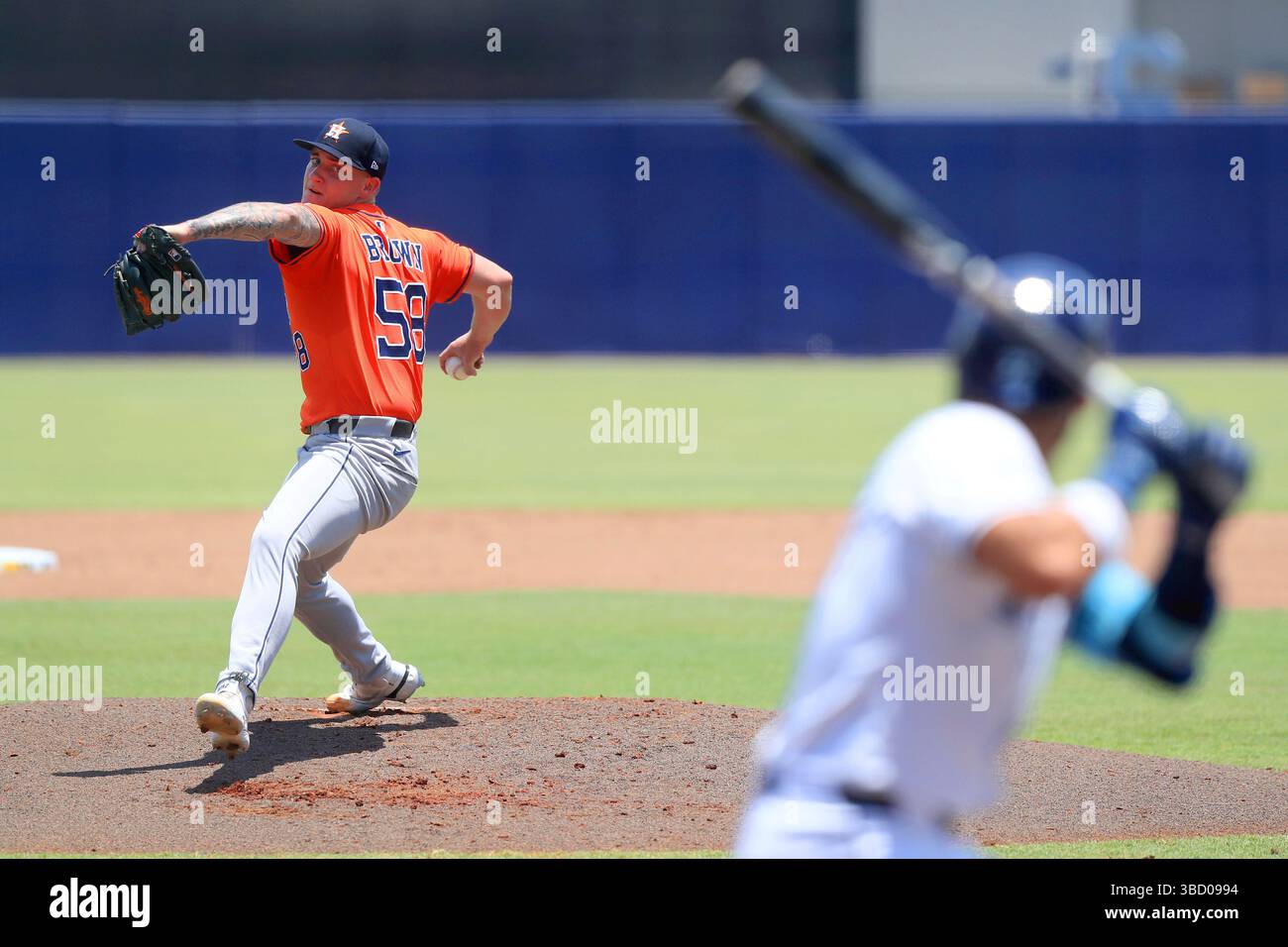 TAMPA, FL - May 21: Houston Astros Pitcher Hunter Brown (58) delivers a ...