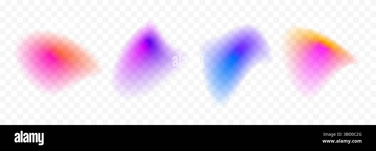 Abstract blur gradient shape set. Pastel colored smooth liquid blob ...