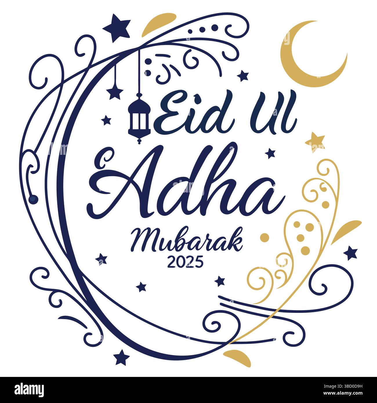 Elegant Islamic Eid ul Adha Mubarak Greeting Card with Ornamental ...