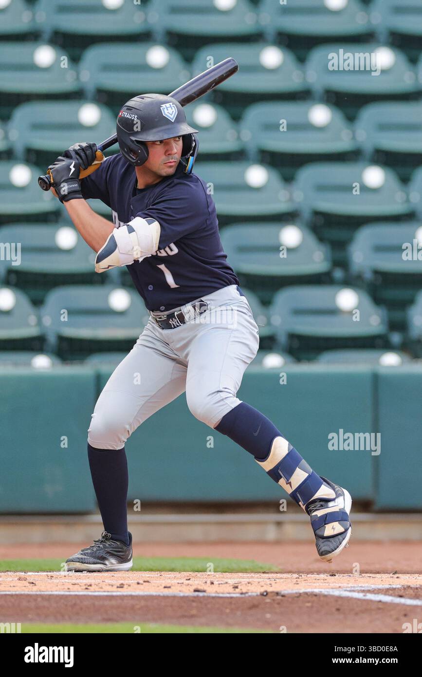 Winston-Salem, NC: Hudson Valley Renegades center field Jace Avina (1 ...