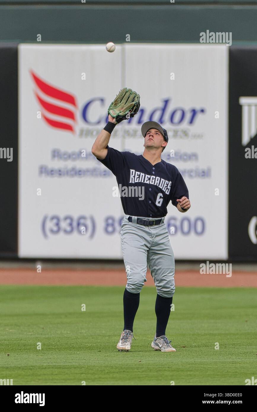 Winston-Salem, NC: Hudson Valley Renegades right field Brendan Jones (6 ...