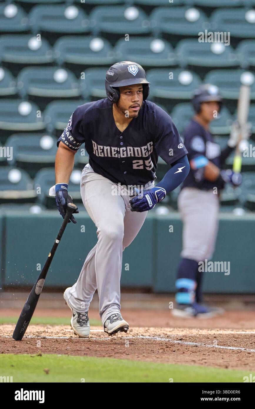 Winston-Salem, NC: Hudson Valley Renegades catcher Omar Martinez (25 ...