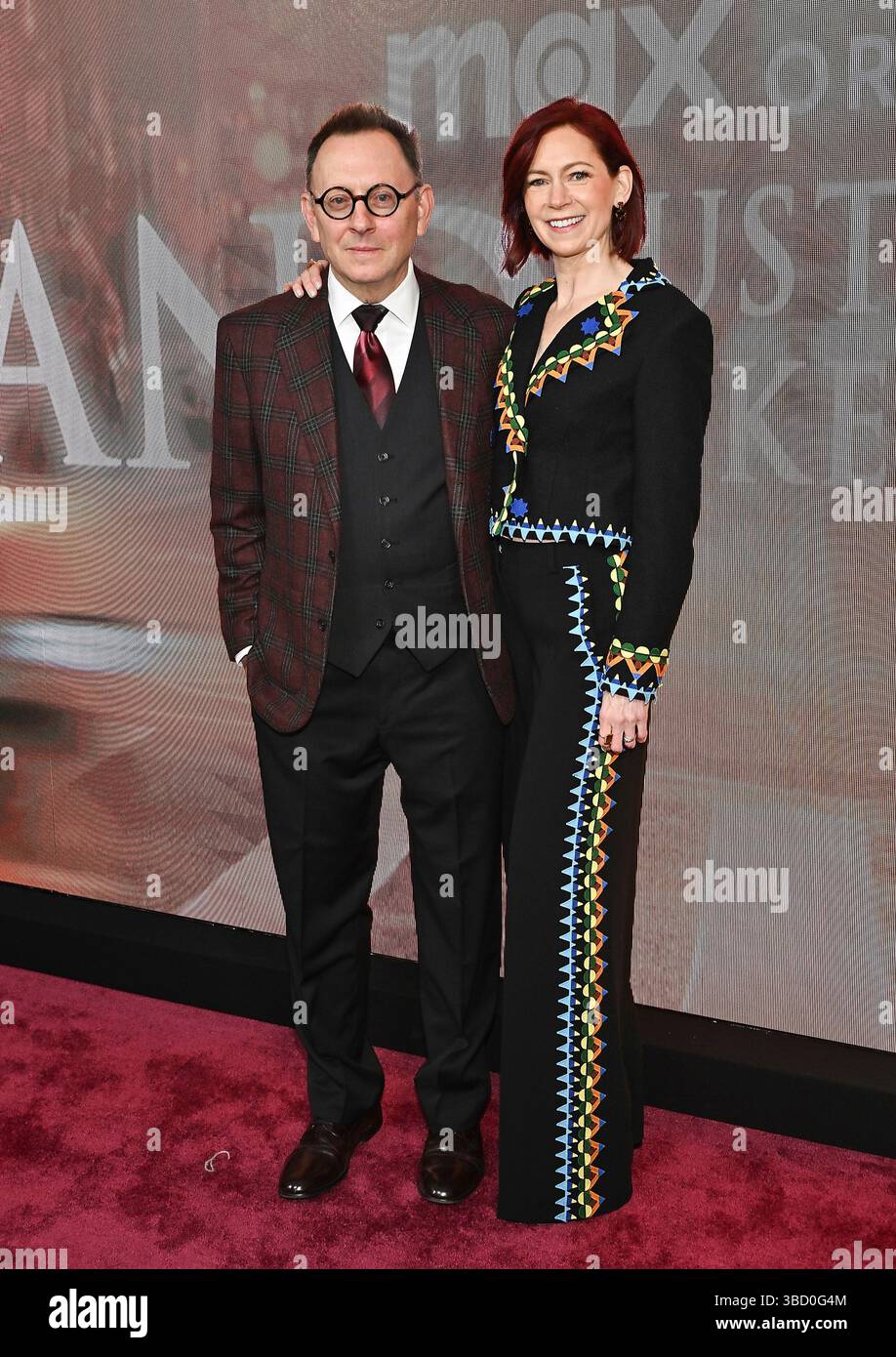 Michael Emerson, left, and Carrie Preston attend the premiere of "And Just Like That..." Season ...
