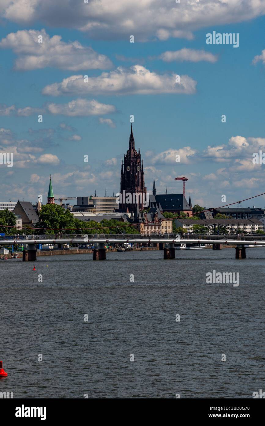 Historic Churches along the Main River in Frankfurt, Germany Stock ...