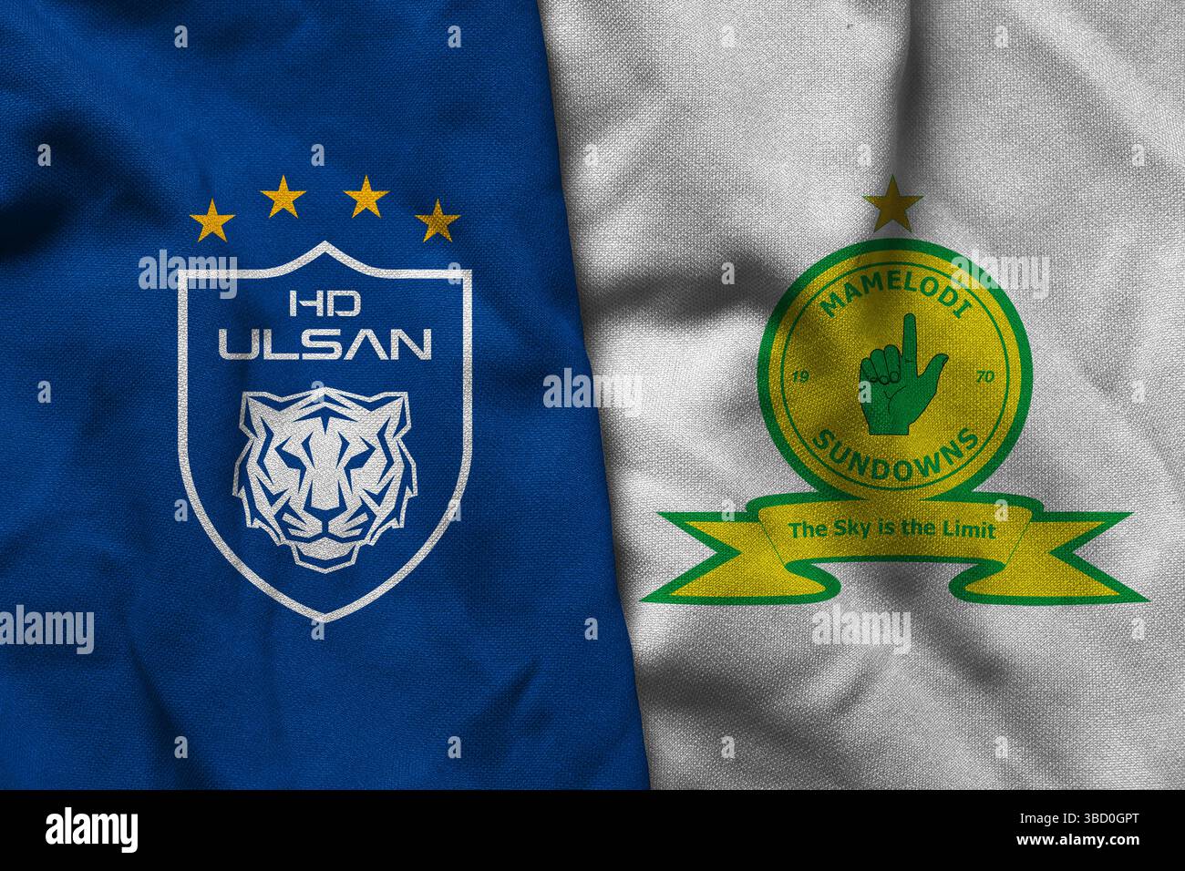 Pringsewu, Lampung; May 22, 2025; texture of Ulsan football club logo ...