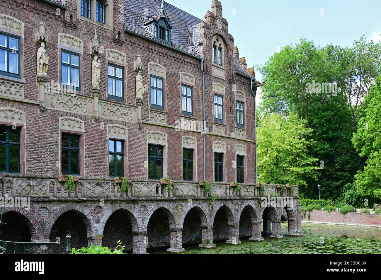 Historic Paffendorf Castle in Bergheim, Germany, featuring neo-Gothic ...