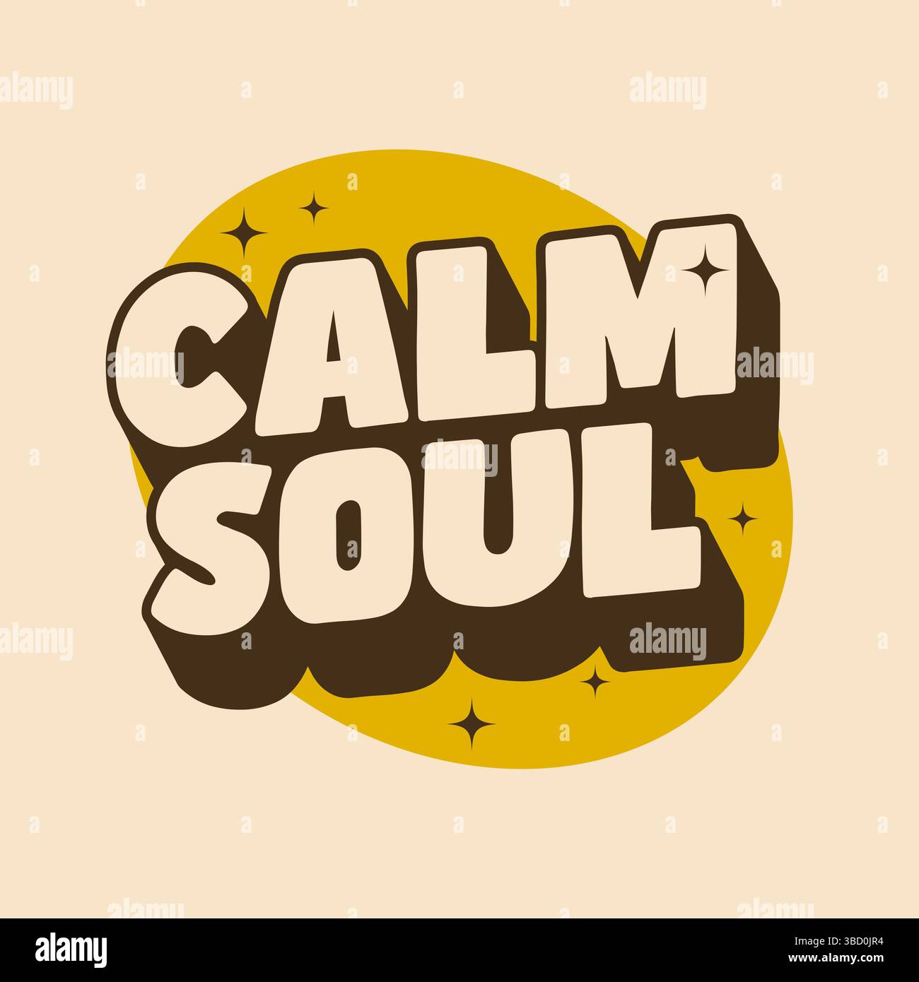 Calm soul. retro bold text with retro vibes and colors Stock Vector ...