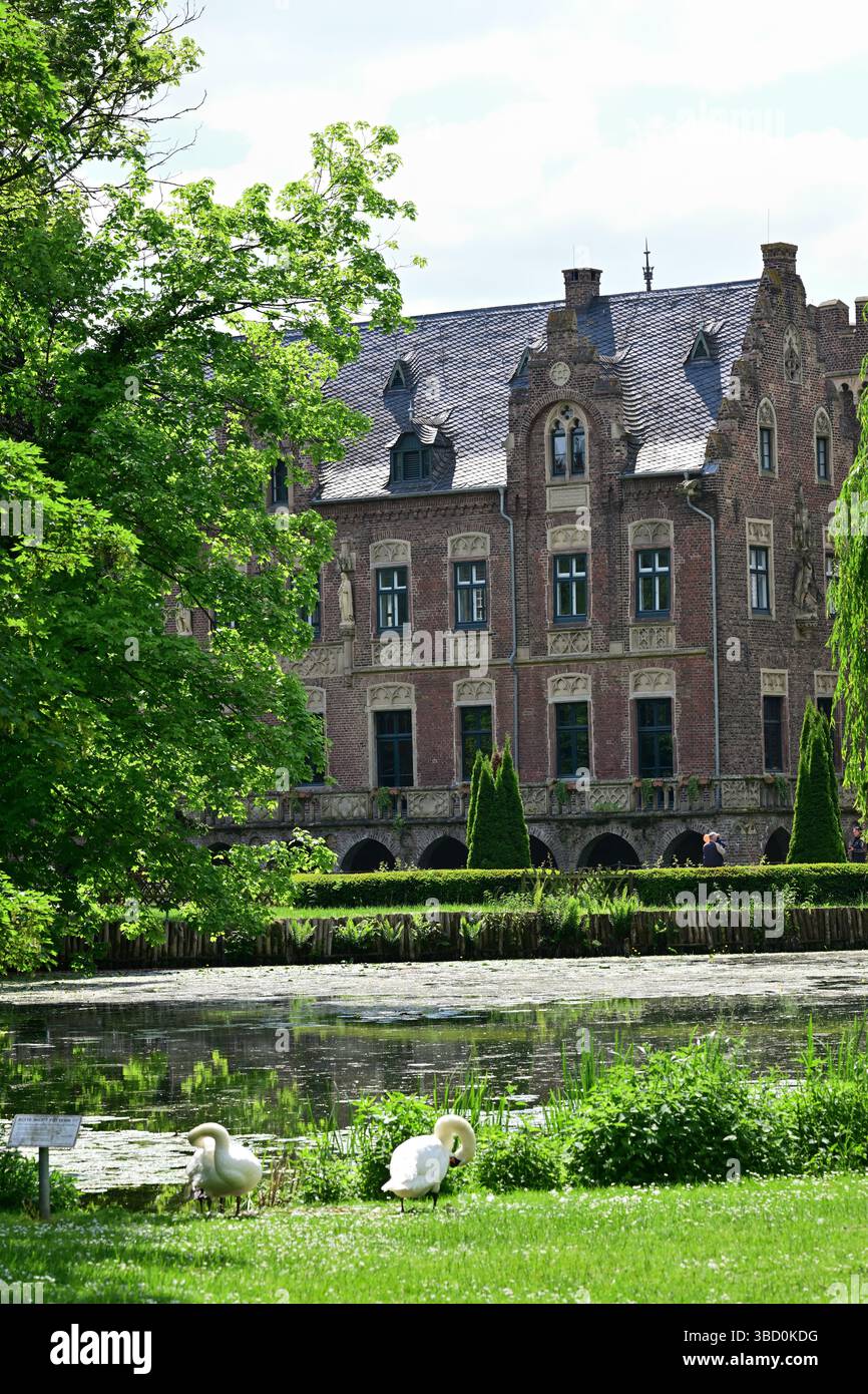Historic Paffendorf Castle in Bergheim, Germany, featuring neo-Gothic ...