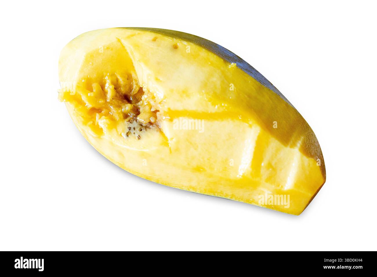 Die cut of Ripe mango has worms on white isolated Stock Photo - Alamy