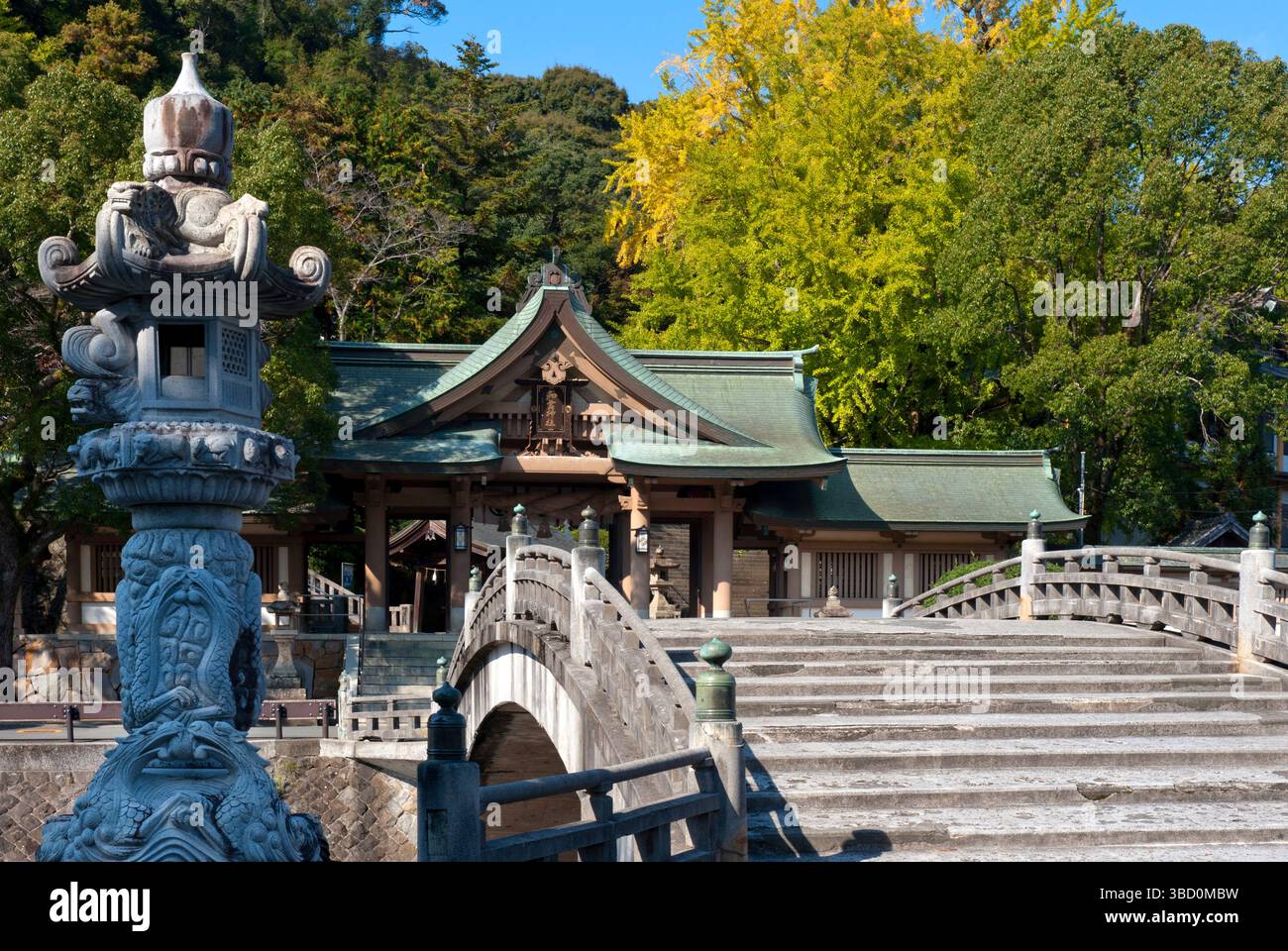 Shinko Bridge, arched stone bridge over the Suka River, demarks main ...