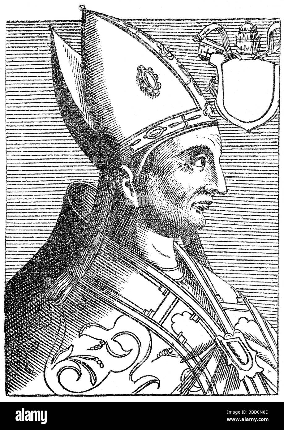 Pope Anastasius III, Pope from 911 to 913, historical illustration ...