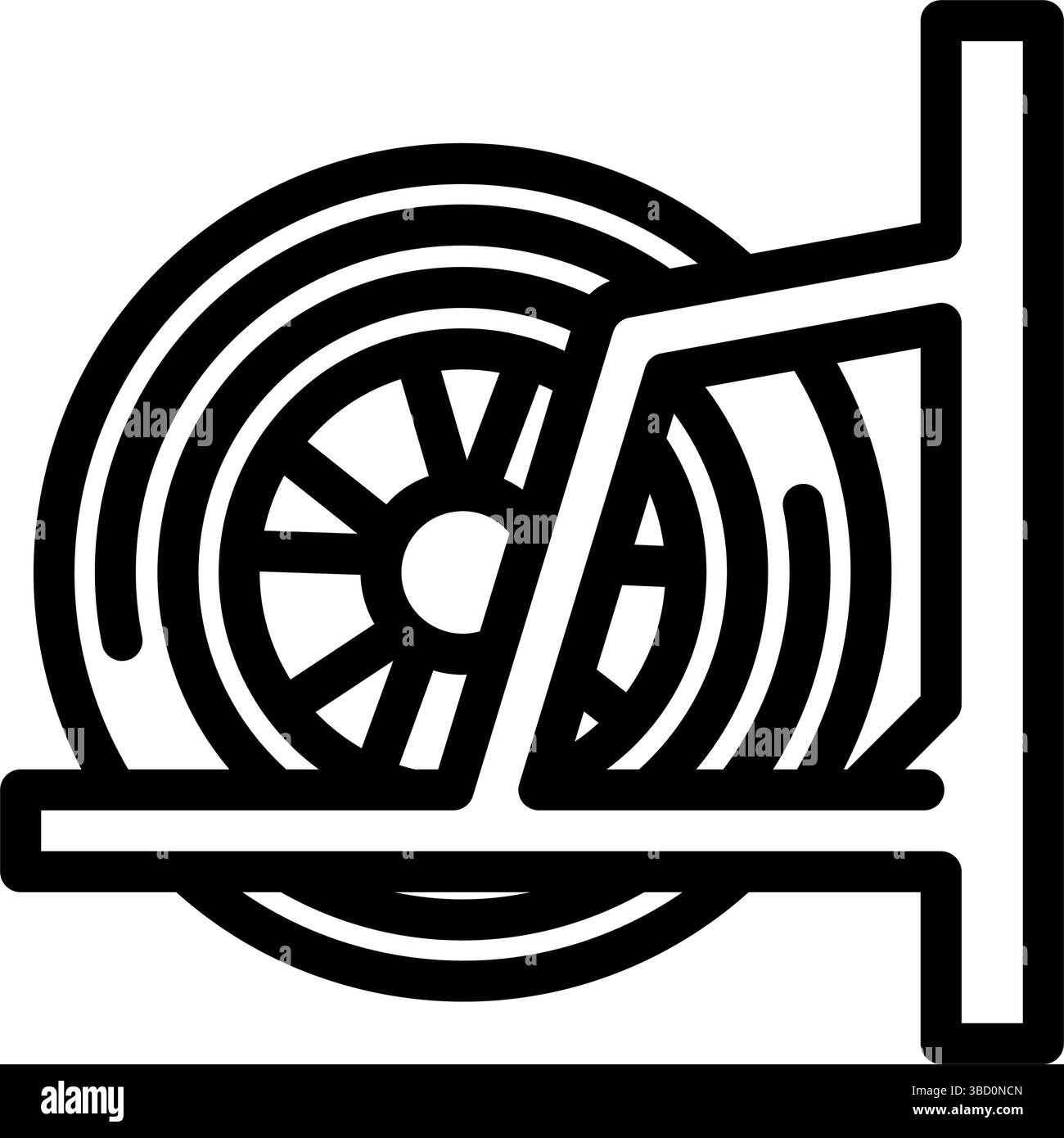wall mounted tire rack garage line icon vector illustration Stock ...