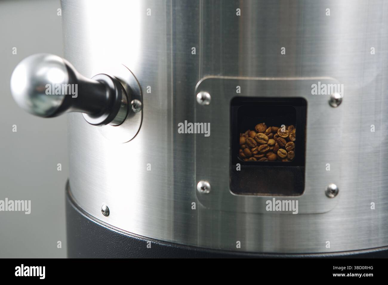 Professional Coffee Roasting With Sampler Probe on the Side Stock Photo ...