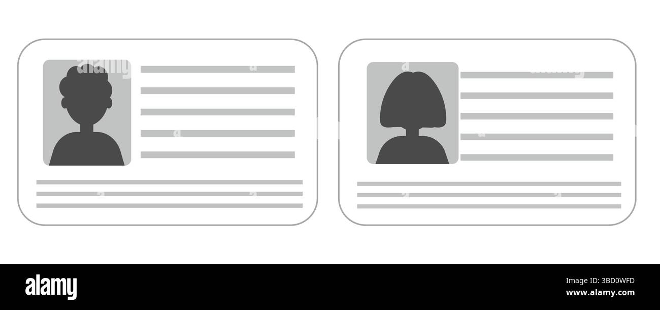 Id card identification badge simple icon. Driver license, verify ...