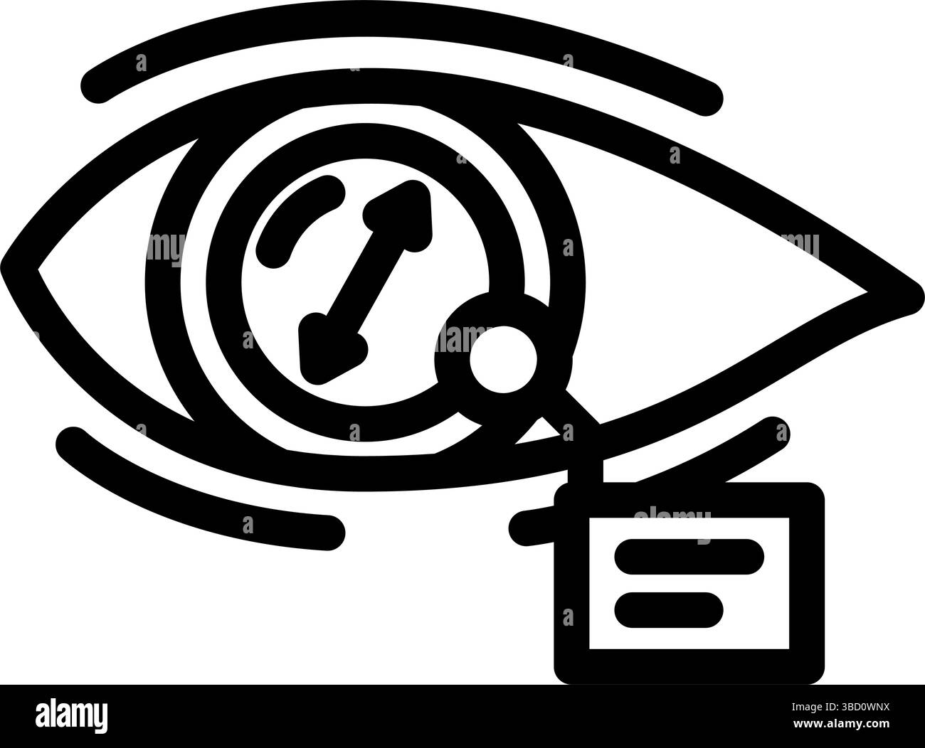 pupil dilation optometry vision eye line icon vector illustration Stock ...