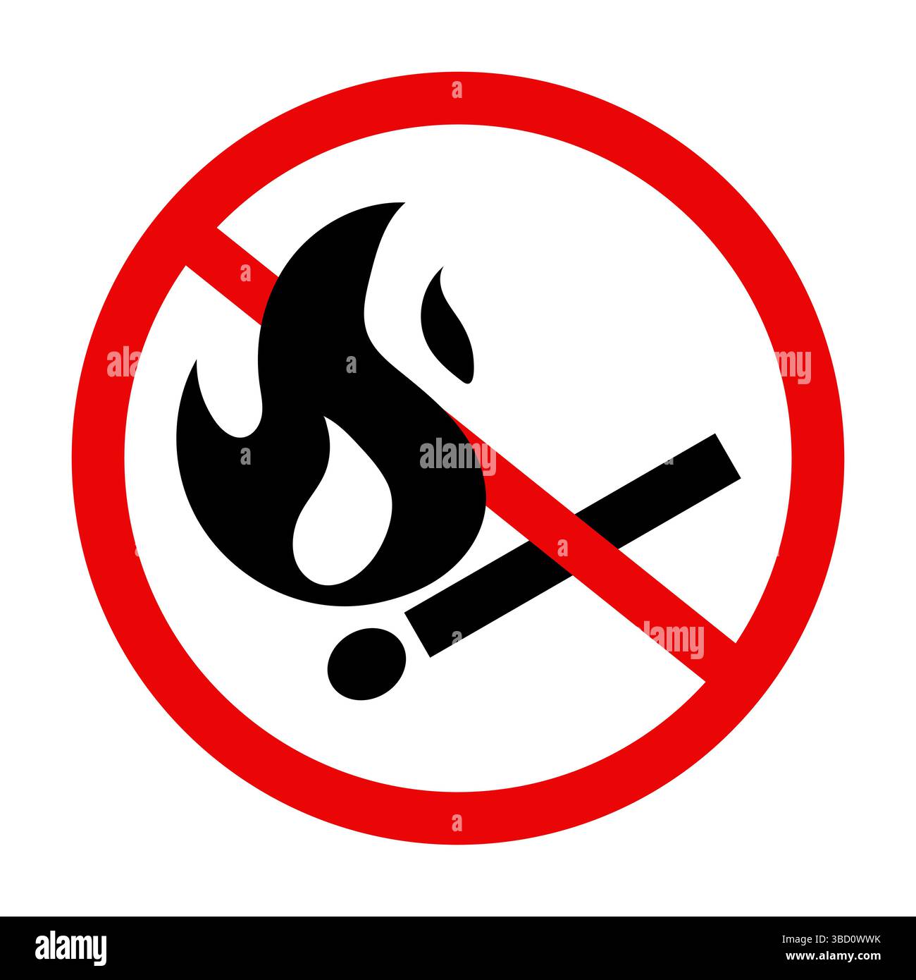 No open flame sign. No fire prohibition sign. Flat vector illustration ...