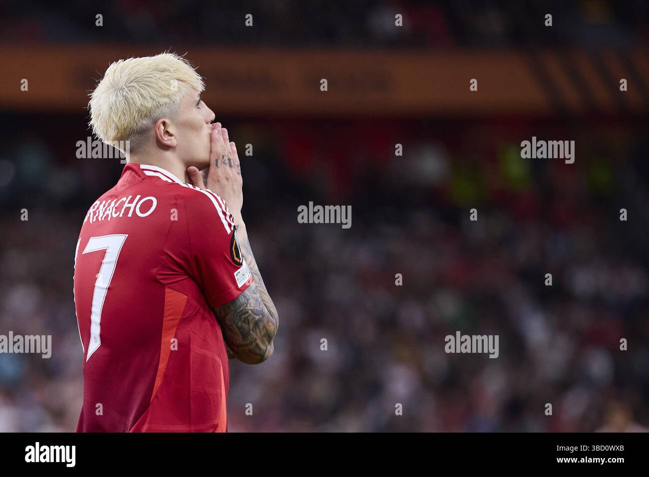 Alejandro Garnacho of Manchester United reacts during the UEFA Europa ...