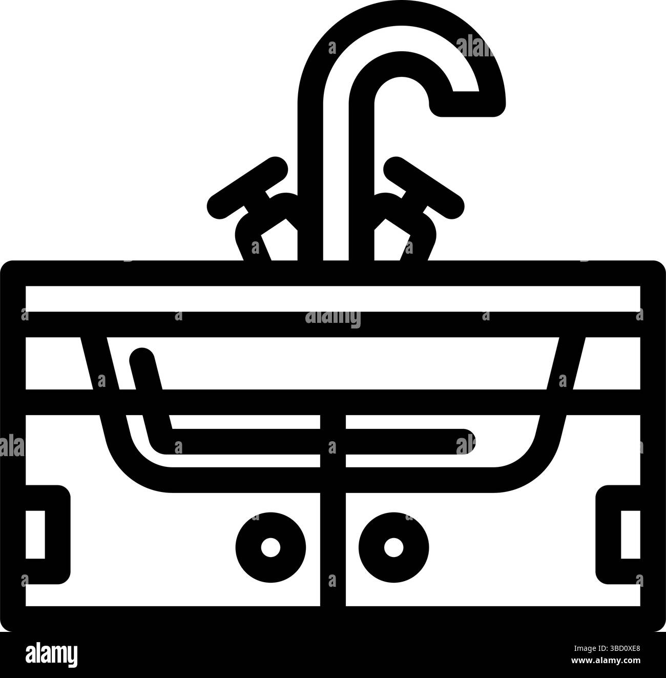 undermount sink line icon vector illustration Stock Vector Image & Art ...