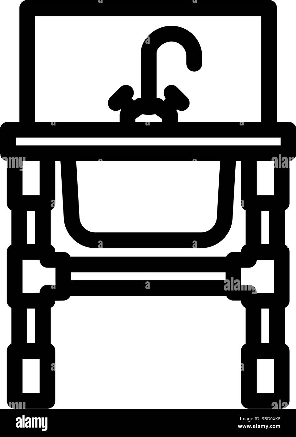 stainless steel sink line icon vector illustration Stock Vector Image ...