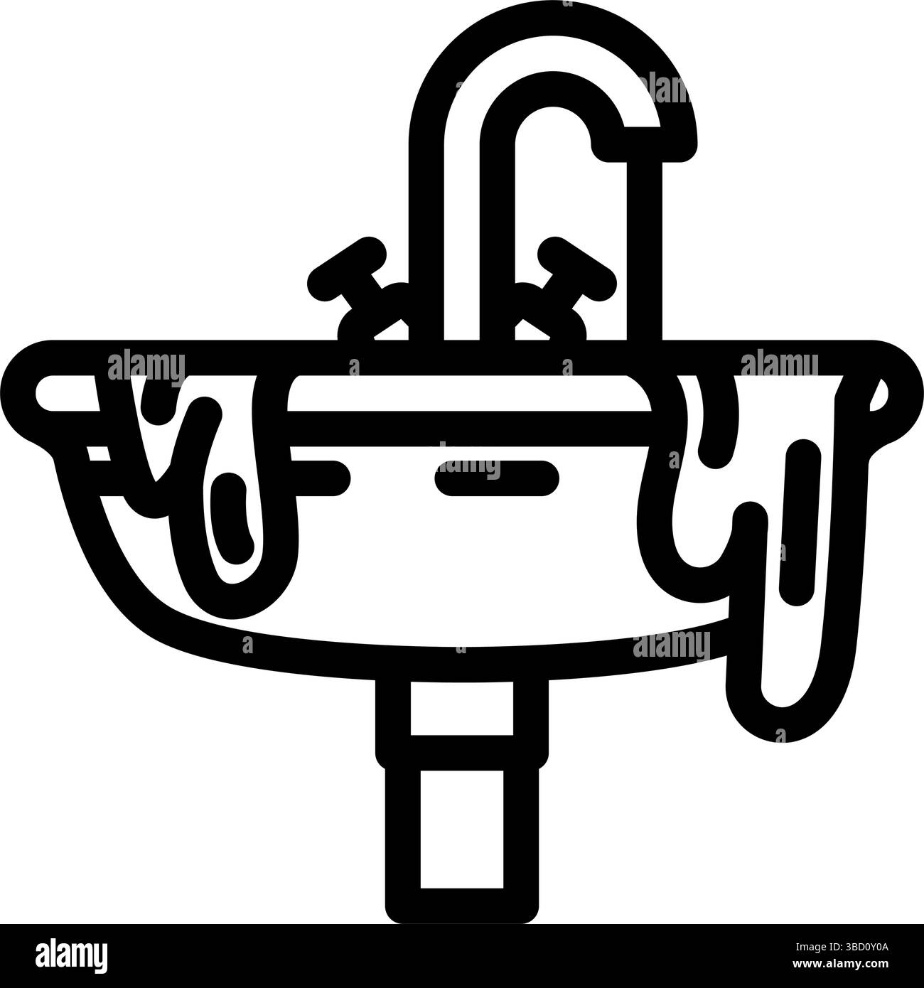 overflowing sink line icon vector illustration Stock Vector Image & Art ...