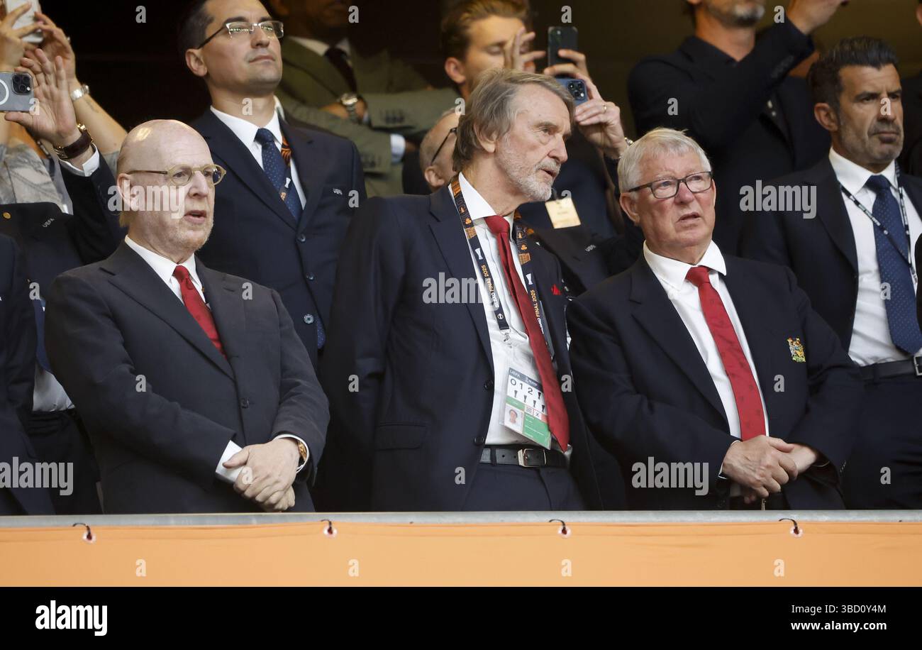 Co-chairman of Manchester United Avram Glazer, Sir Jim Ratcliffe, Sir ...