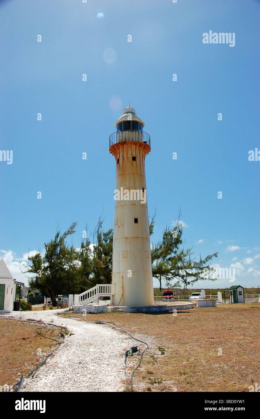 Historic Bahamian-style lighthouse on Grand Turk Island with panoramic ...