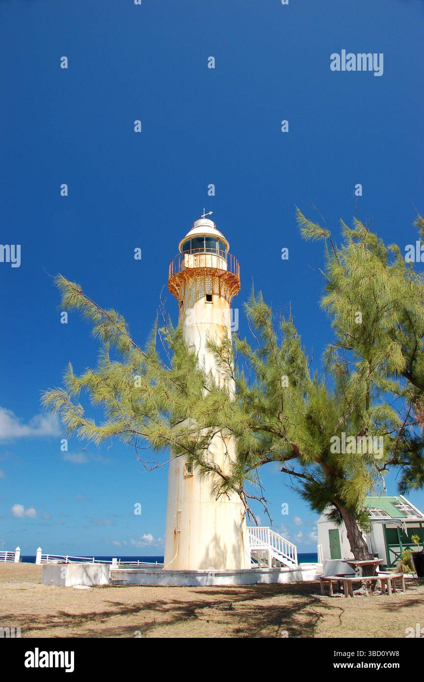 Historic Bahamian-style lighthouse on Grand Turk Island with panoramic ...