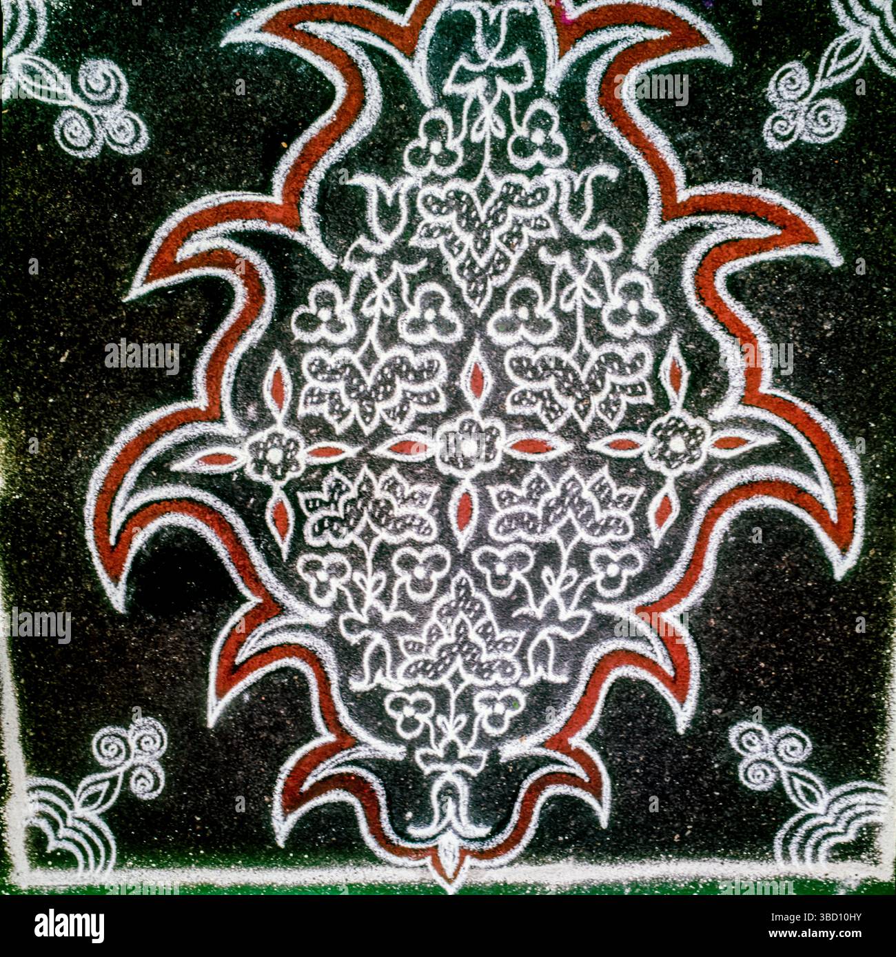 Rangoli, Design with Powder Chowk, Floral Rangoli on Festival Stock ...