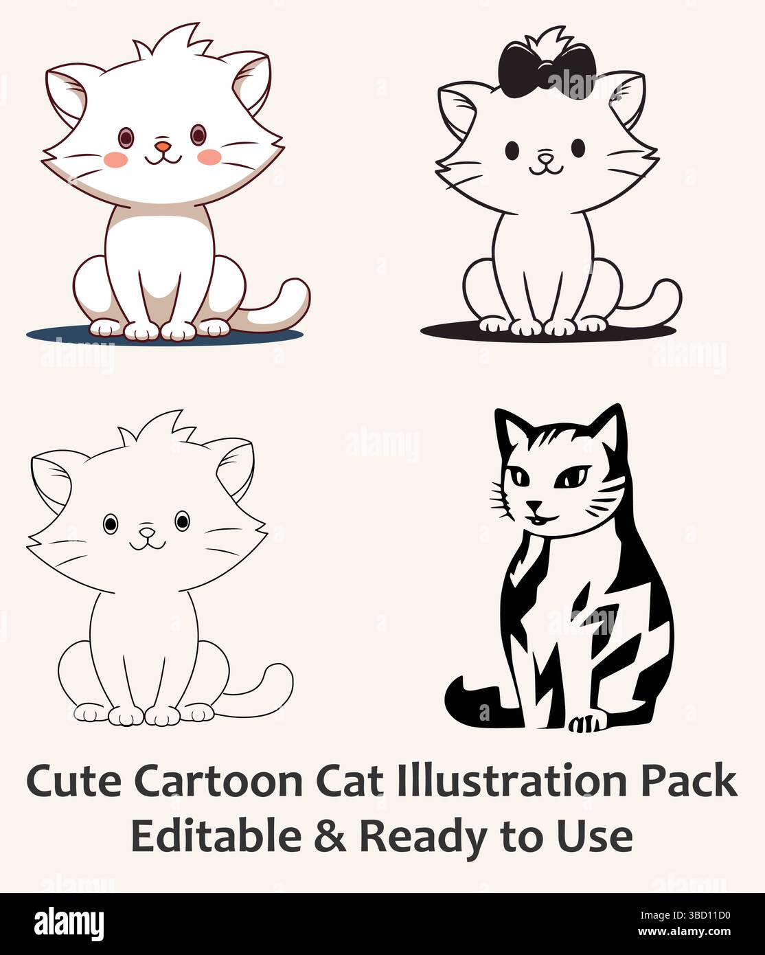 Adorable tabby kitten fluffy Stock Vector Images - Alamy