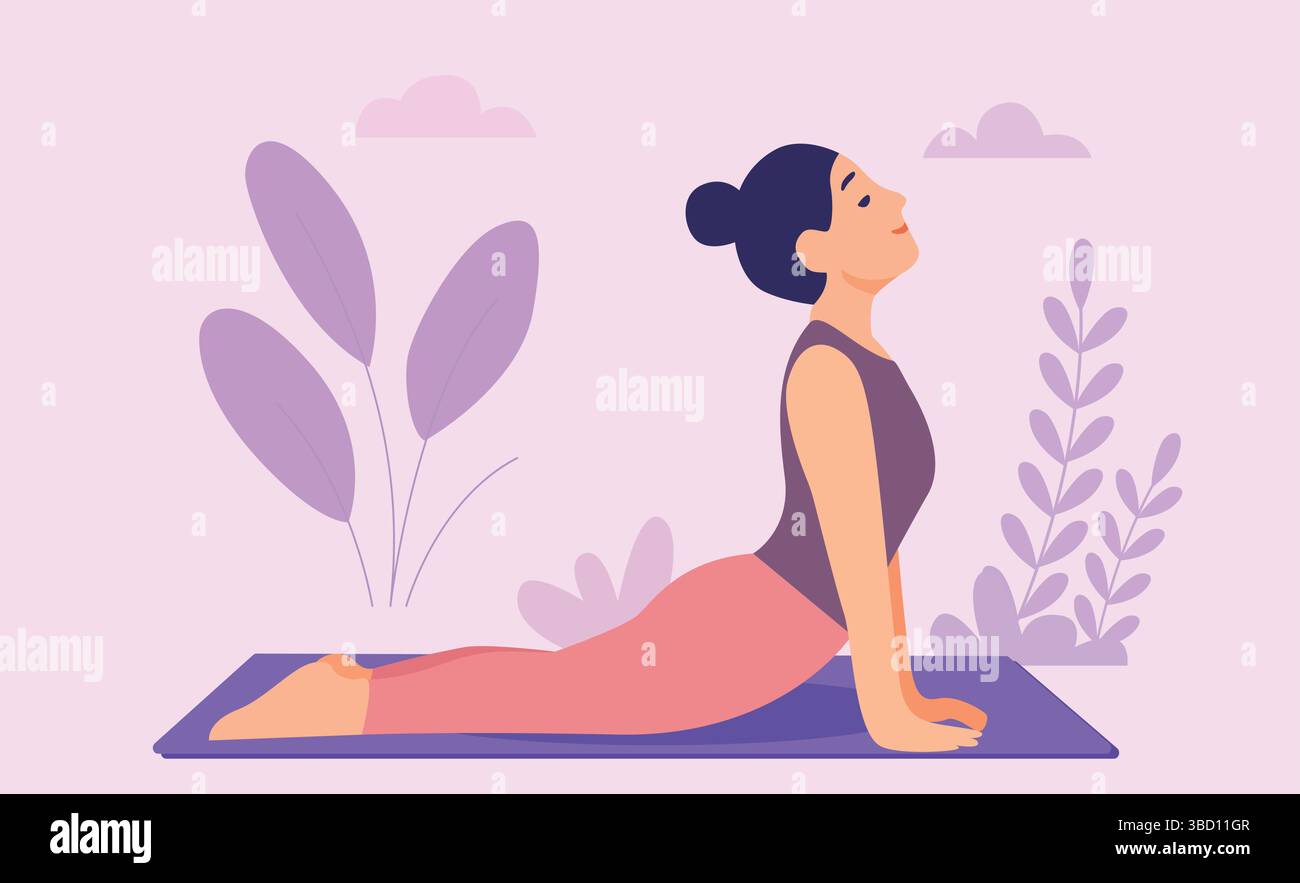 Yoga Cobra Pose Woman Doing Bhujangasana Backbend Yoga Stretch Mindful Yoga Practice Stock ...