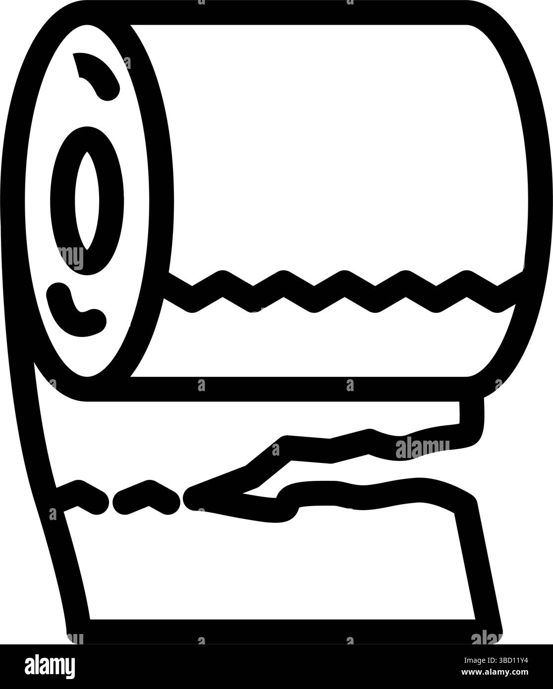 rip line toilet paper line icon vector. rip line toilet paper sign ...