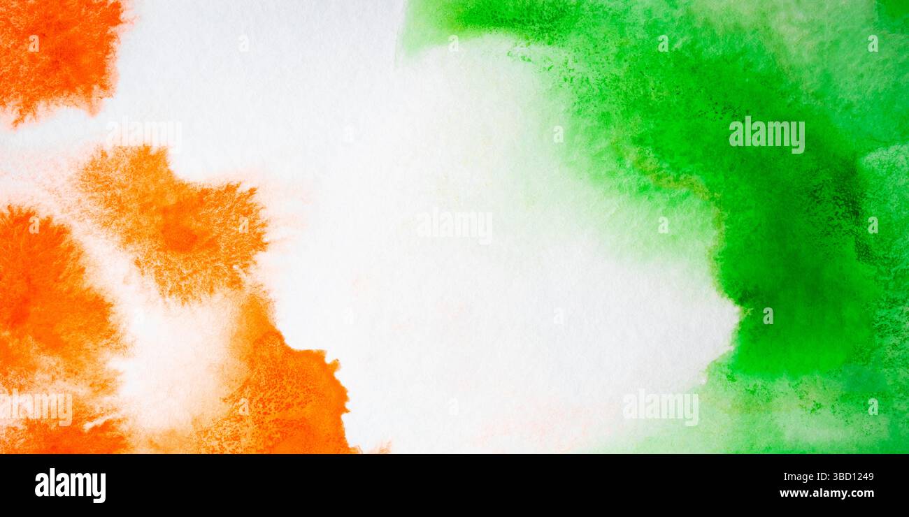 Watercolor background in the colors of the Indian flag for independence ...