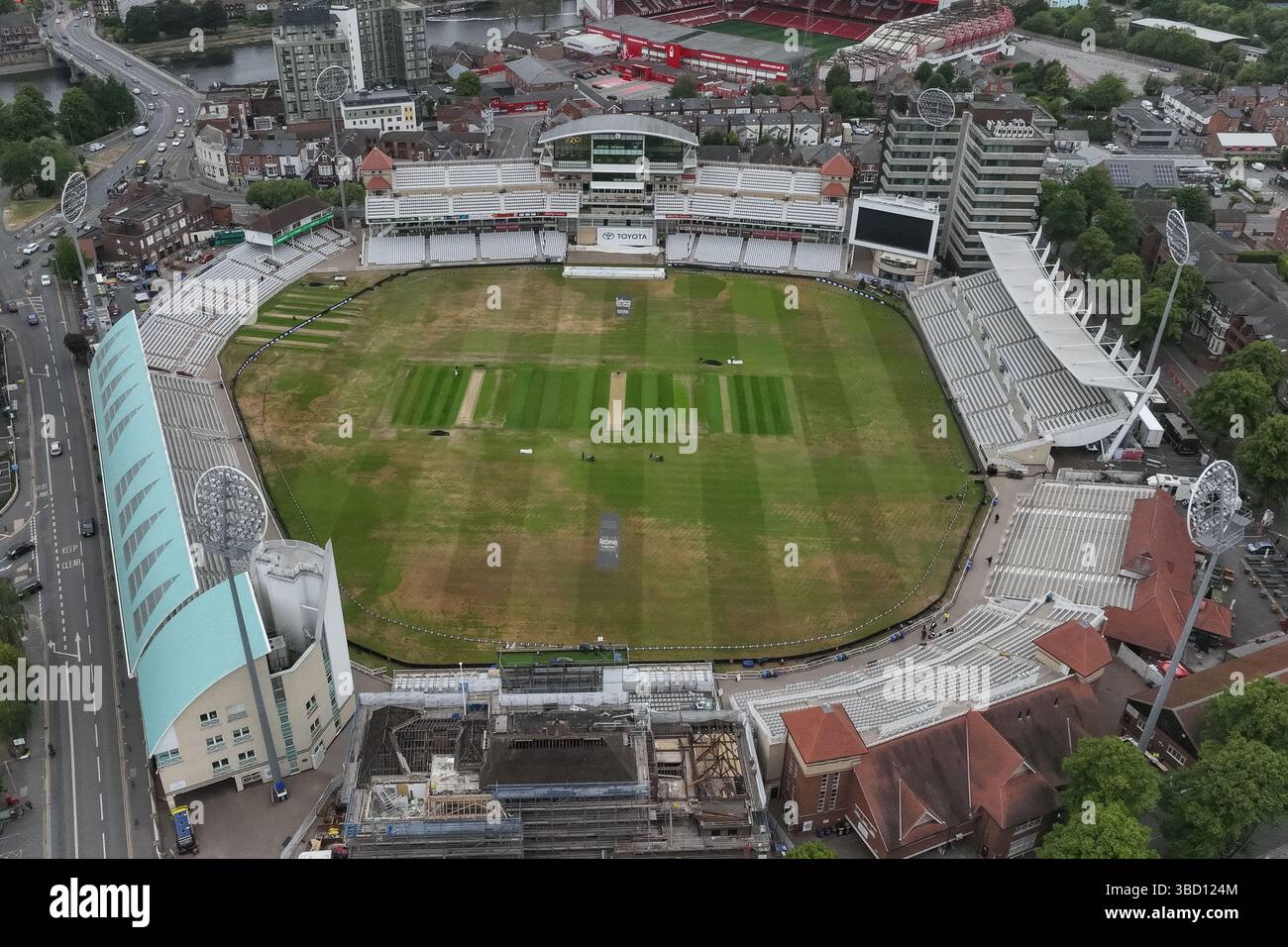 An aerial view of Trent Bridge during the Rothesay Test Match Day 1 ...