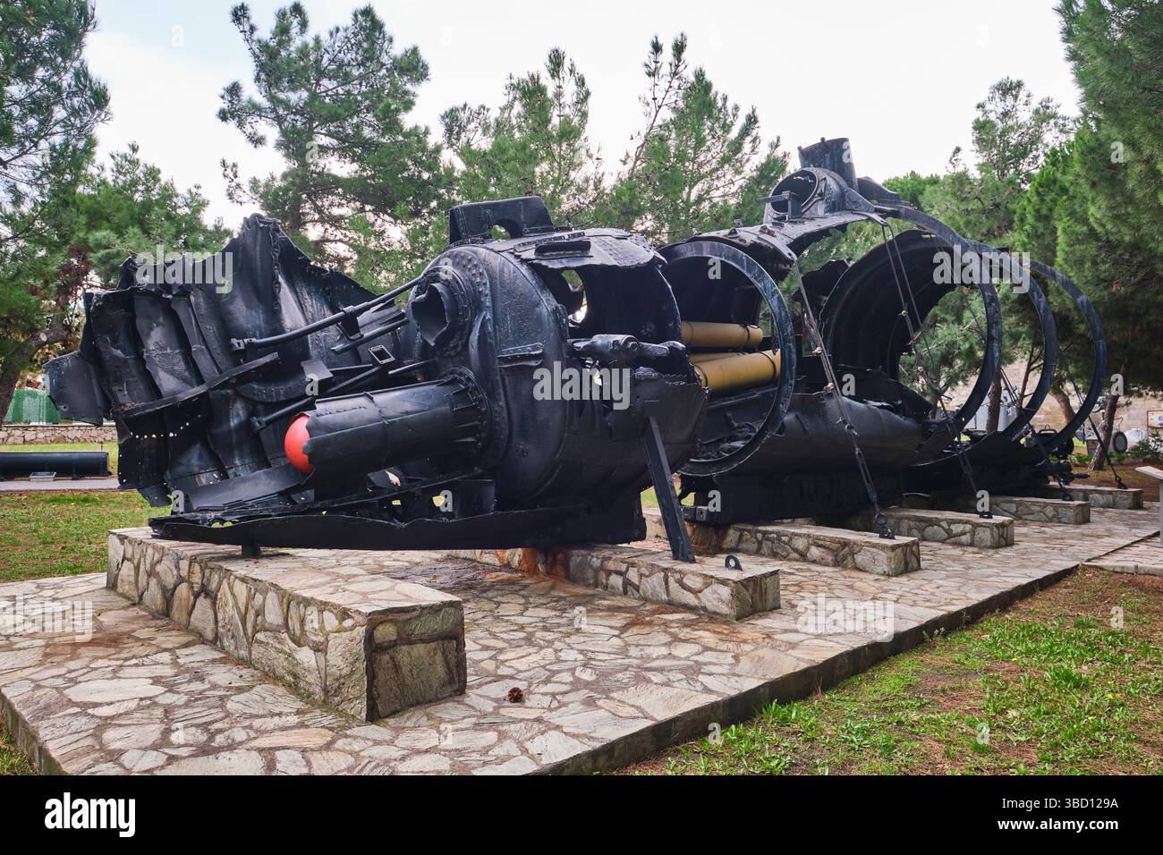 The wreckage of the German submarine, UB 46. It sank during WWI, The Great War at Gallipoli. At ...