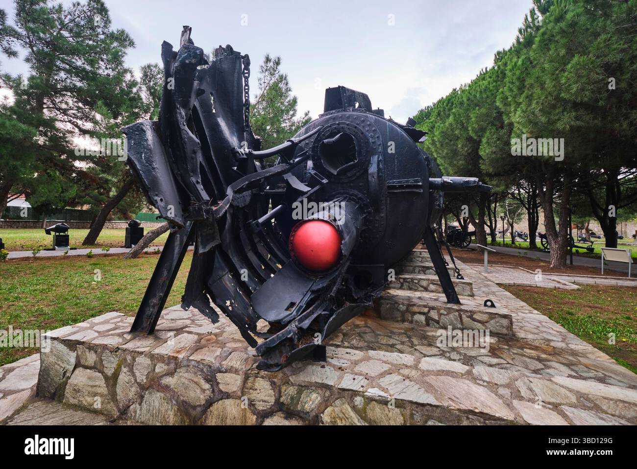 The wreckage of the German submarine, UB 46. It sank during WWI, The Great War at Gallipoli. At ...